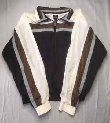 Countess Mara New York XL Nylon Windbreaker Jacket Black Brown White | eBay