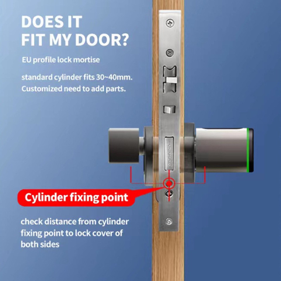 Smart Door Lock Keyless Entry Tuya Remote Control Fingerprint Euro ...