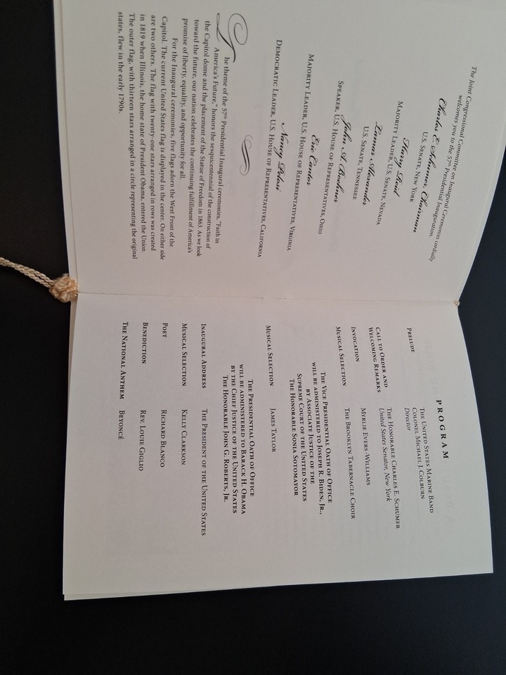 Presidential Inauguration Program Set 2013 Barack Obama & Joseph R ...