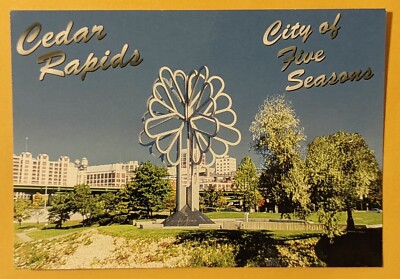 Postcard IA: " The City Of Five Seasons" Tree. Cedar Rapids. IA | eBay