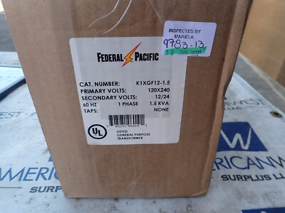 NEW FPE Buck Boost Transformer K1XGF12-1.5 1.5 KVA 120x240 to 12/24V 1 ...