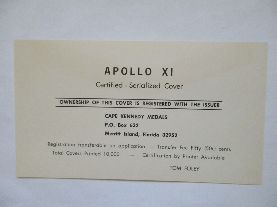 1969 July 21 Apollo 11 Envelope NASA Merritt Island FL Astronaut | eBay