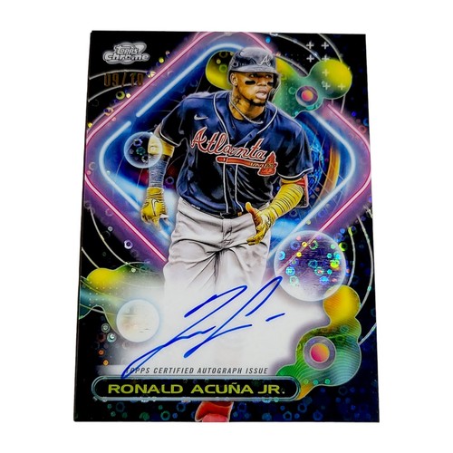 2023 Chrome Cosmic RONALD ACUNA JR Black Eclipse Refractor SSP On Card ...