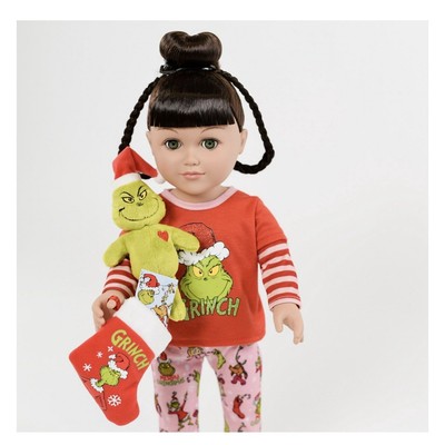 My Life As Poseable Grinch Sleepover 18 Inch Doll Brunette Hair, Green ...