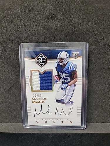 2017 Panini Limited - Rookie Patch Autographs Marlon Mack #131 Gold /50 ...