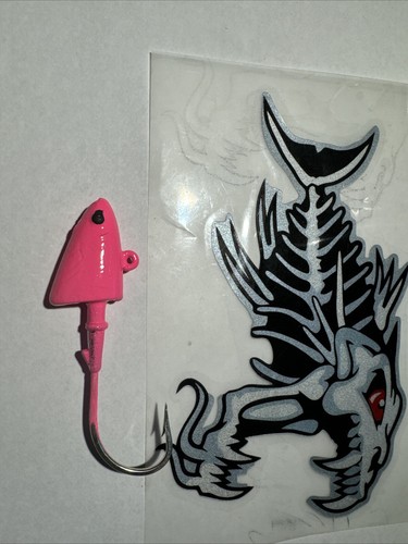 10 Shad Head Jigs Pink 1 Ounce Striped Bass Flounder Redfish Cobia | eBay