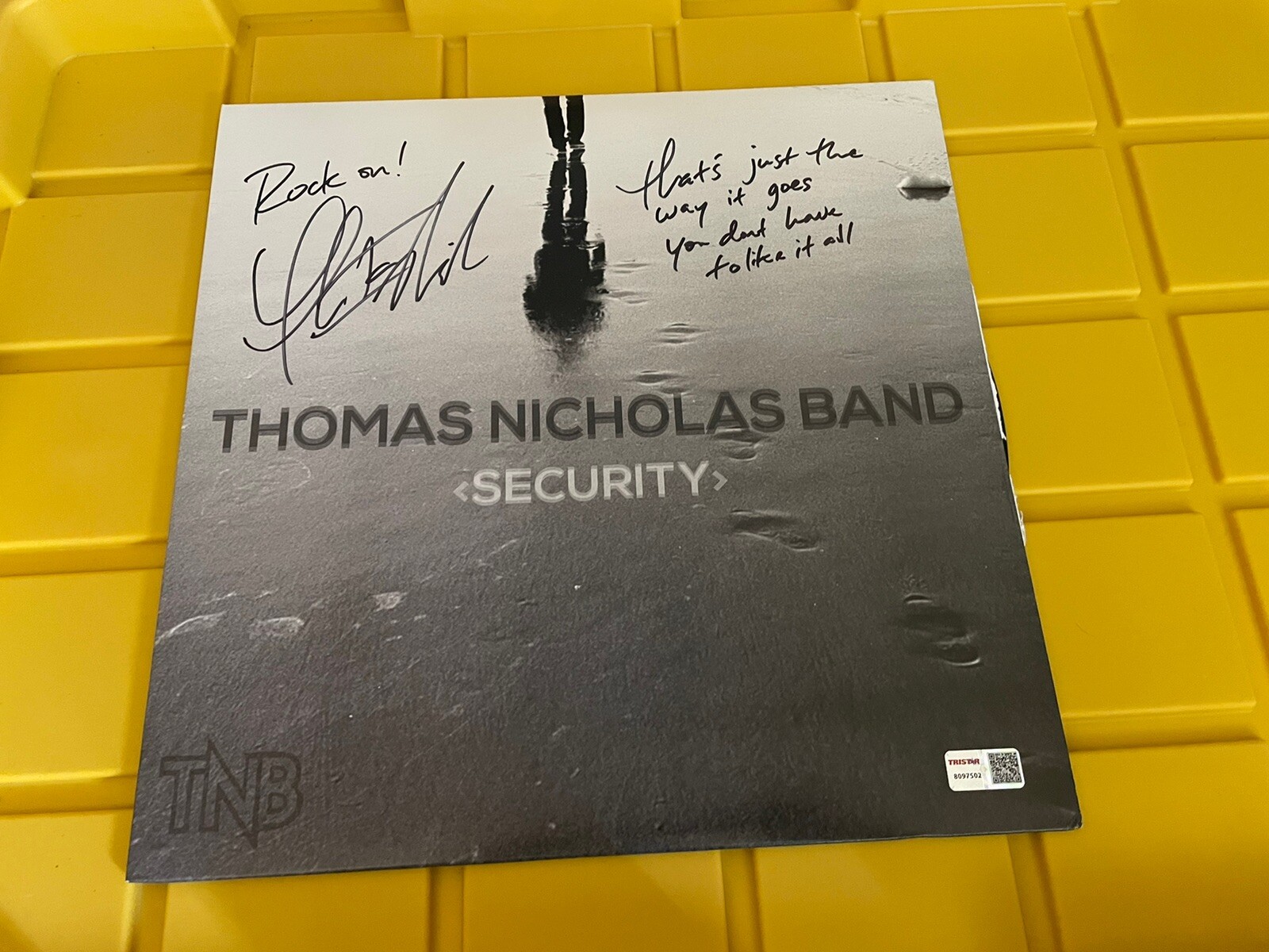 THOMAS NICHOLAS BAND SIGNED AUTOGRAPH VINYL ALBUM SECURITY TRISTAR COA ...