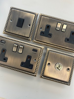 Georgian Antique Brass Sockets, Switches, Dimmers, Electrical ...