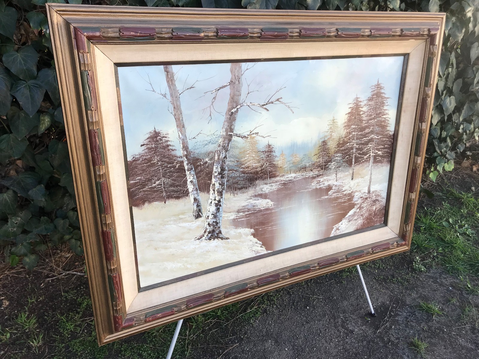 EUGENE KINGMAN Original HUGE 46"x34" LANDSCAPE MID CENTURY MODERN OIL ...