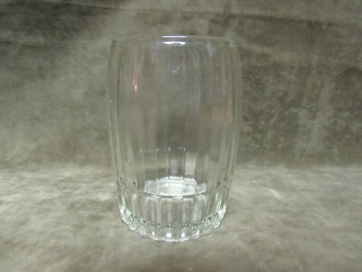 RARE Anchor Hocking Glass Barrel Shaped Ribbed Base Rocks Tumbler Optic ...