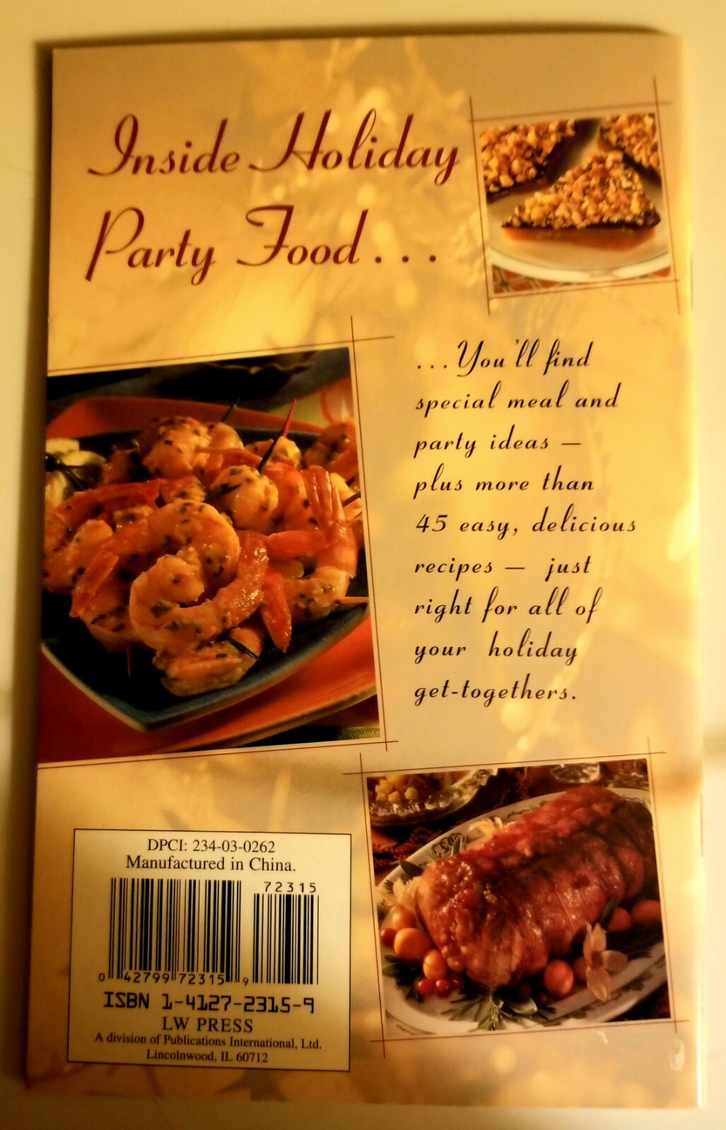 Holiday Party Food Cookbook. Easy Meals and Appetizers. | eBay
