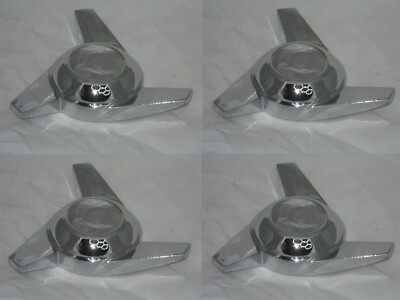 SET OF 4 SWEPT STUD MOUNT SPINNER TRIBAR KNOCKOFF CHROME WHEEL RIM ...