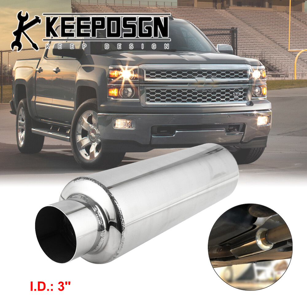 3'' In/Outlet Muffler Resonator Exhaust Quiet Deep Tone 16'' for Chevy ...