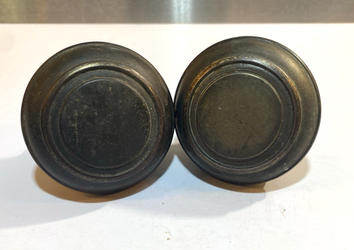 Antique Brass Door Knobs Pair Plain Circular Design Architectural Salvage 2 1/4" | eBay