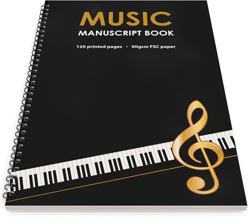 A4 Music manuscript book, 12 staves per page. 120 pages, 90gsm FSC ...