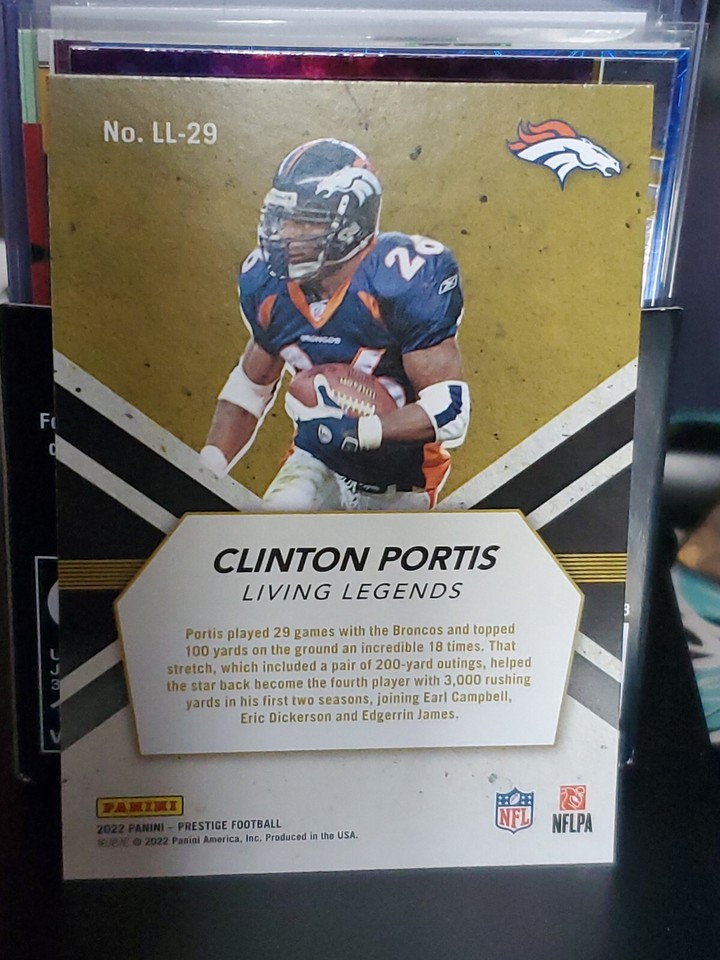 2022 PRESTIGE NFL INSERT "LIVING LEGENDS " CLINTON PORTIS BRONCOS LL-29 ...