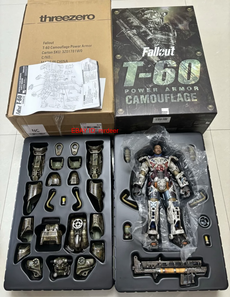 3A Threezero T-60 Fallout Power Armor Camouflage Action Figures Model ...