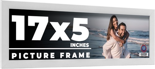 17x5 Frame White Wood Picture Photo Frame with UV Acrylic and Acid Free ...