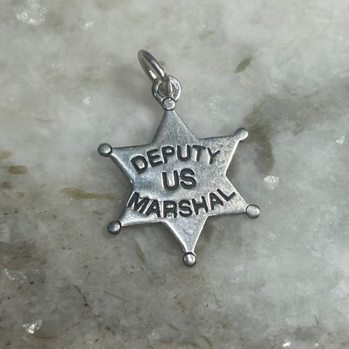 Vintage Sterling Silver US Marshal Badge Necklace or Bracelet Charm | eBay