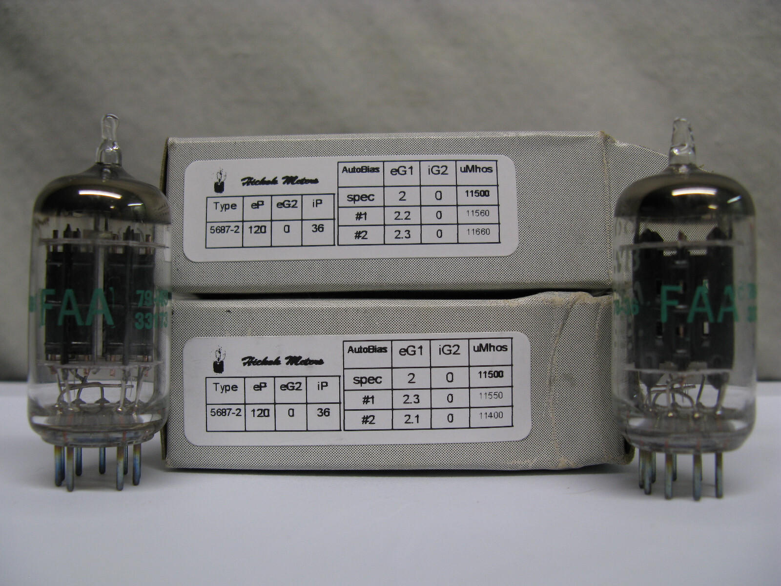 GE 5687 Vacuum Tube 17mm Black Plate O Getter Nos/ Hickok Tested 100 ...