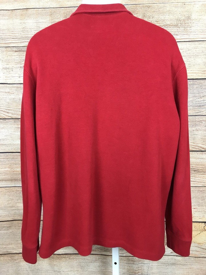 POLO Ralph Lauren Men’s Solid Red 1/4 Zip Pullover Sweater Size Extra ...