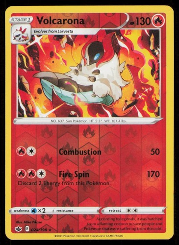 Volcarona 024/198 Reverse Holo Rare - 2021 Pokemon Chillin Reign NM | eBay