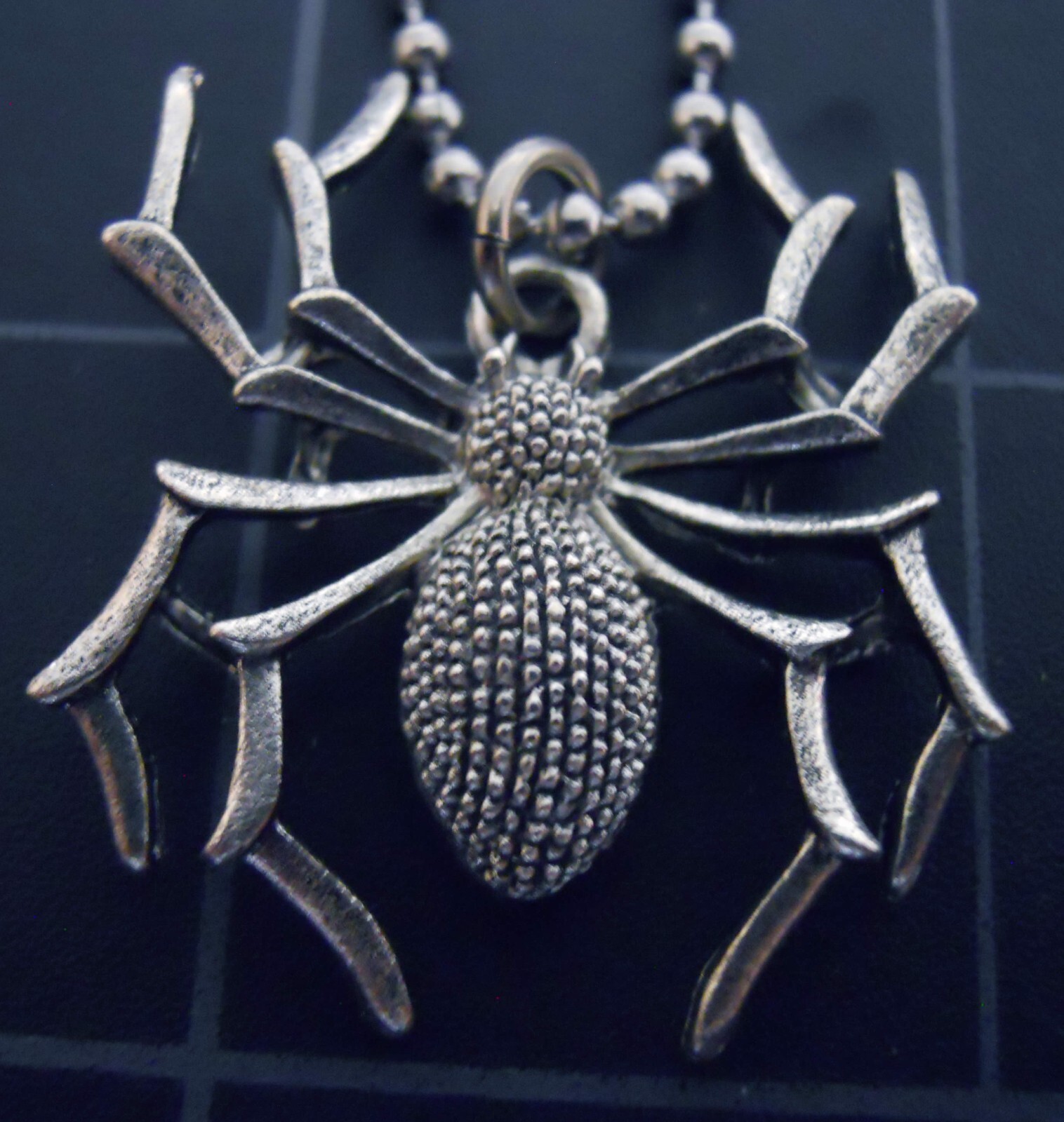 Necklace Creepy SPIDER Pendant Stainless Ball Chain New Gothic Bug | eBay