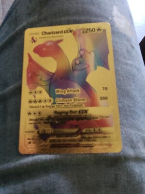 Pokemon Fan Art Charizard GX Rainbow 150/147 - 250HP Textured Gold Foil ...