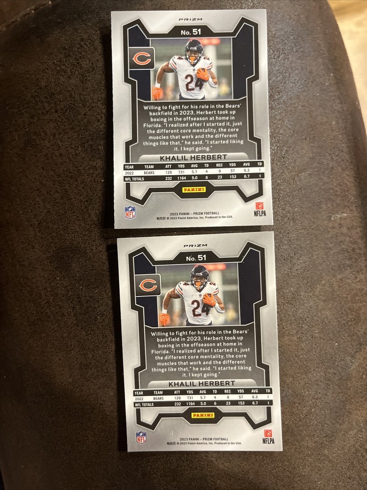 2023 Panini Prizm Silver Prizm Khalil Herbert Chicago Bears #52 | eBay
