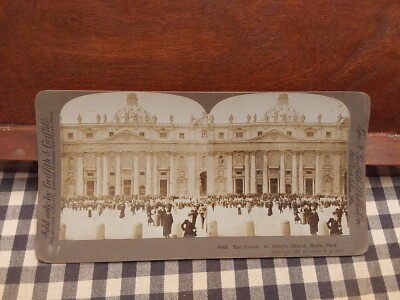 Stereoview George W Griffith 5083 The Facade St. Peter's Church Rome ...