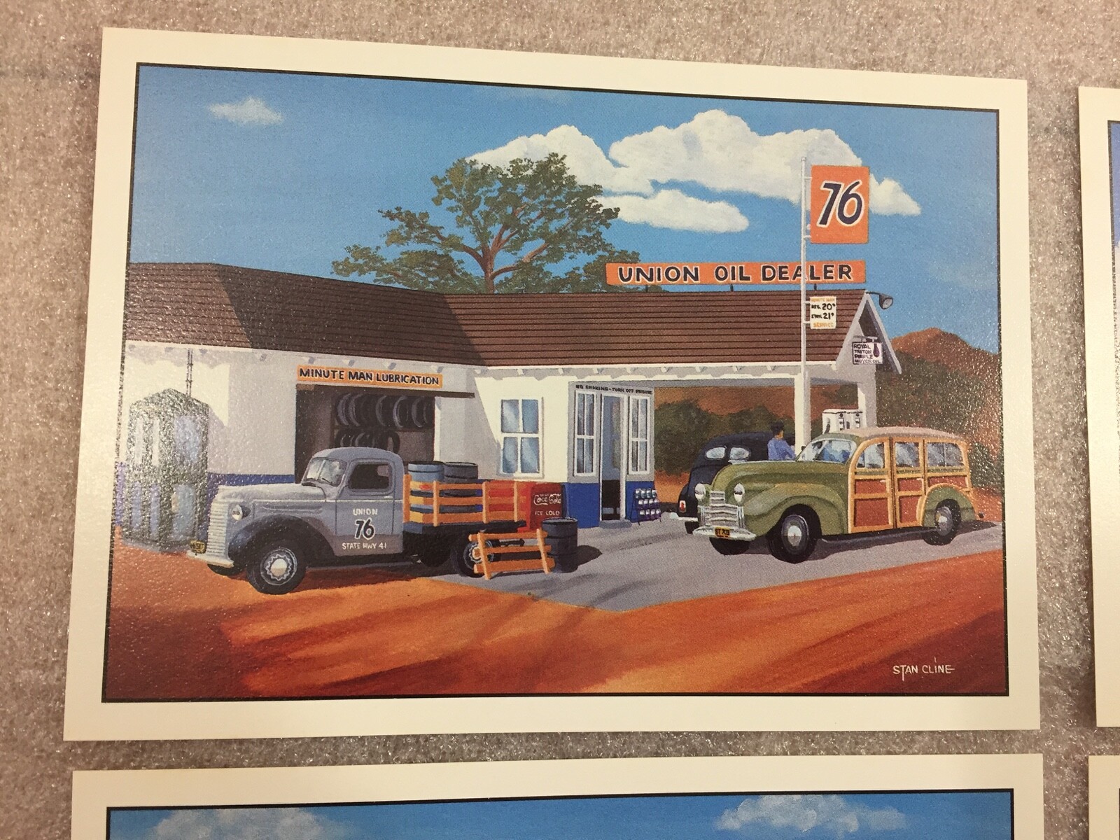 Classic Automobiles 4 lithographs from Original Pantings by Stan Cline ...