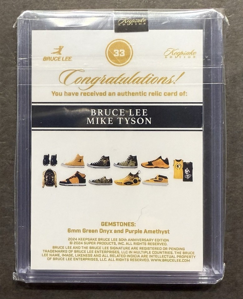 2024 Keepsake #33 Bruce Lee Mike Tyson Authentic Dual Relic Dual Gems 16/25 | eBay