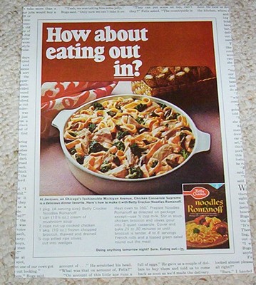 1968 print ad - Betty Crocker noodles Romanoff Chicago Jacques chicken ...