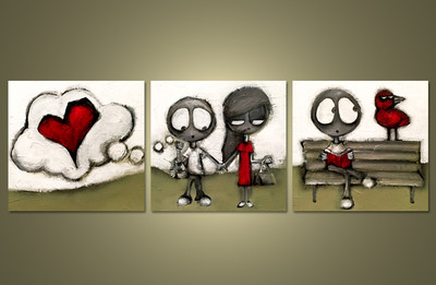 Made to Order - MODERN ART - ORIGINAL ART Set of THREE Paintings by ...