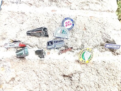 Surprise bag lot of 10 Railway railroad train engine Hat Tack Lapel ...