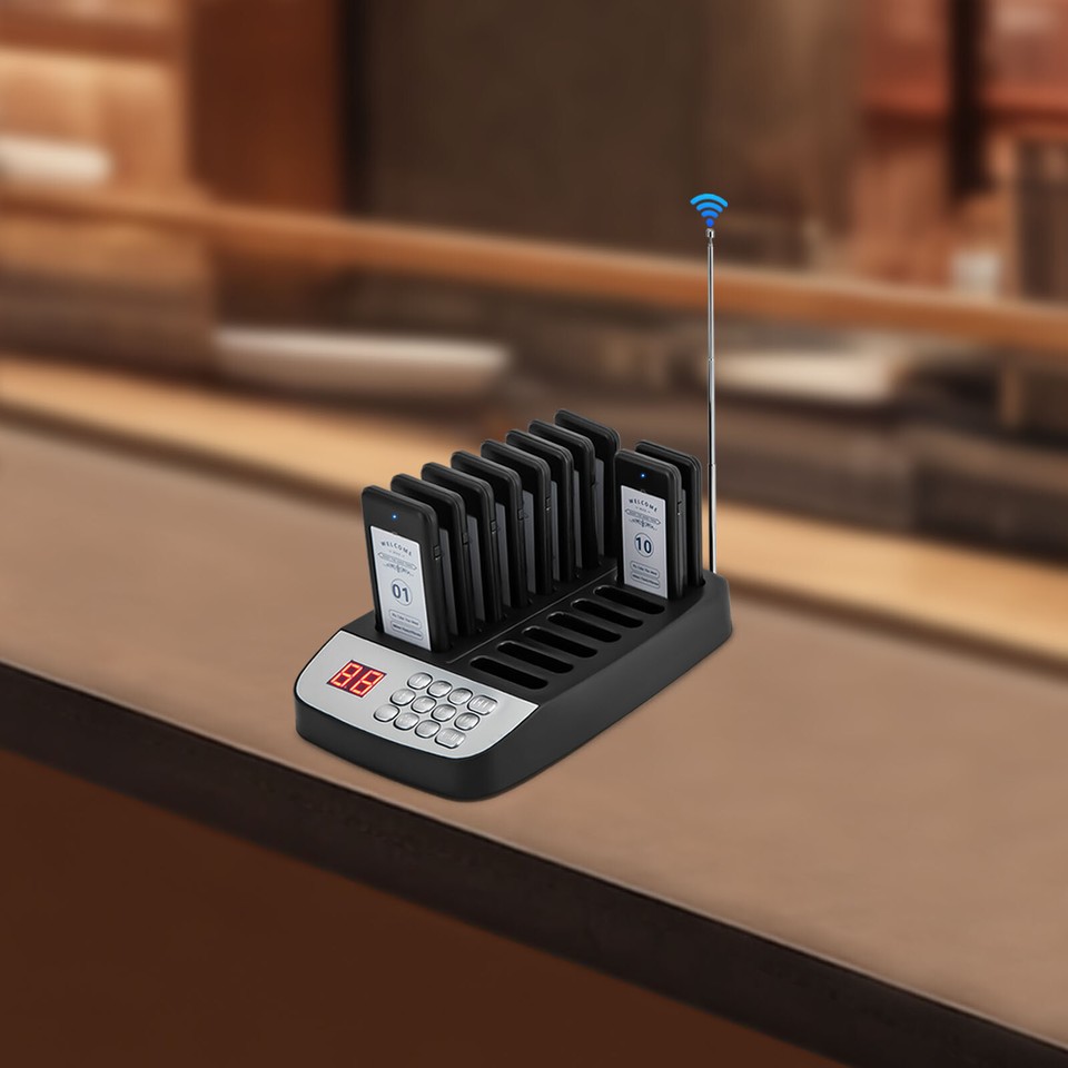 Restaurant Wireless Guest Paging System 10 Beepers Queuing Calling ...