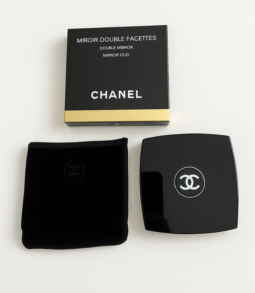 Chanel Mirror Duo Compact Double Facette Makeup Mirror Black Authentic ...