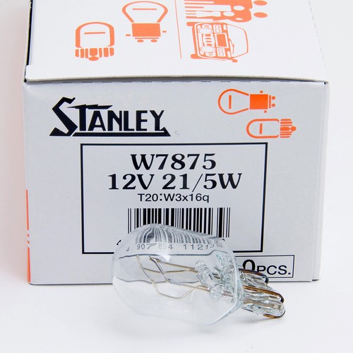 Stanley W7875 12V 21/5W T20 W3X16Q Clear Auto Bulb, Quantity=1 Bulb ...