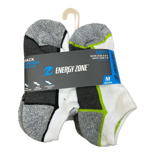 Boys 6-Pack Cushioned Low Cut Energy Zone Socks (sock size 7-9) | eBay