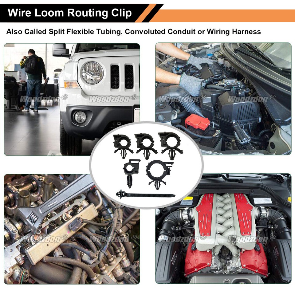 132pcs Car Wire Loom Routing Clip Wiring Harness Assortment Kit for GM ...
