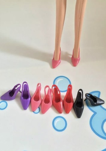 40 Pairs 4 colour High Heel pliable silicone Shoes for11.5" (30CM) Doll ...