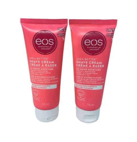 2 EOS Shave Cream Pomegranate Raspberry Moisture Shea Oil Butter Lotion ...