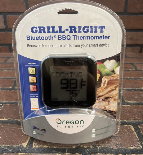 Oregon Scientific Grill Right Bluetooth Wireless BBQ Thermometer AW133 ...