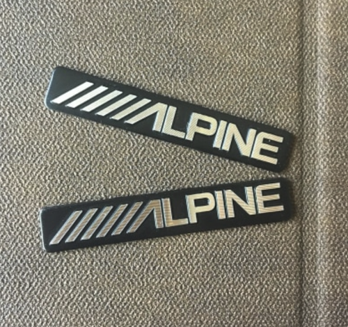 ALPINE BADGE SPEAKER STICKER EMBLEM 5.5mm x 9mm set of 2 adhesive ...