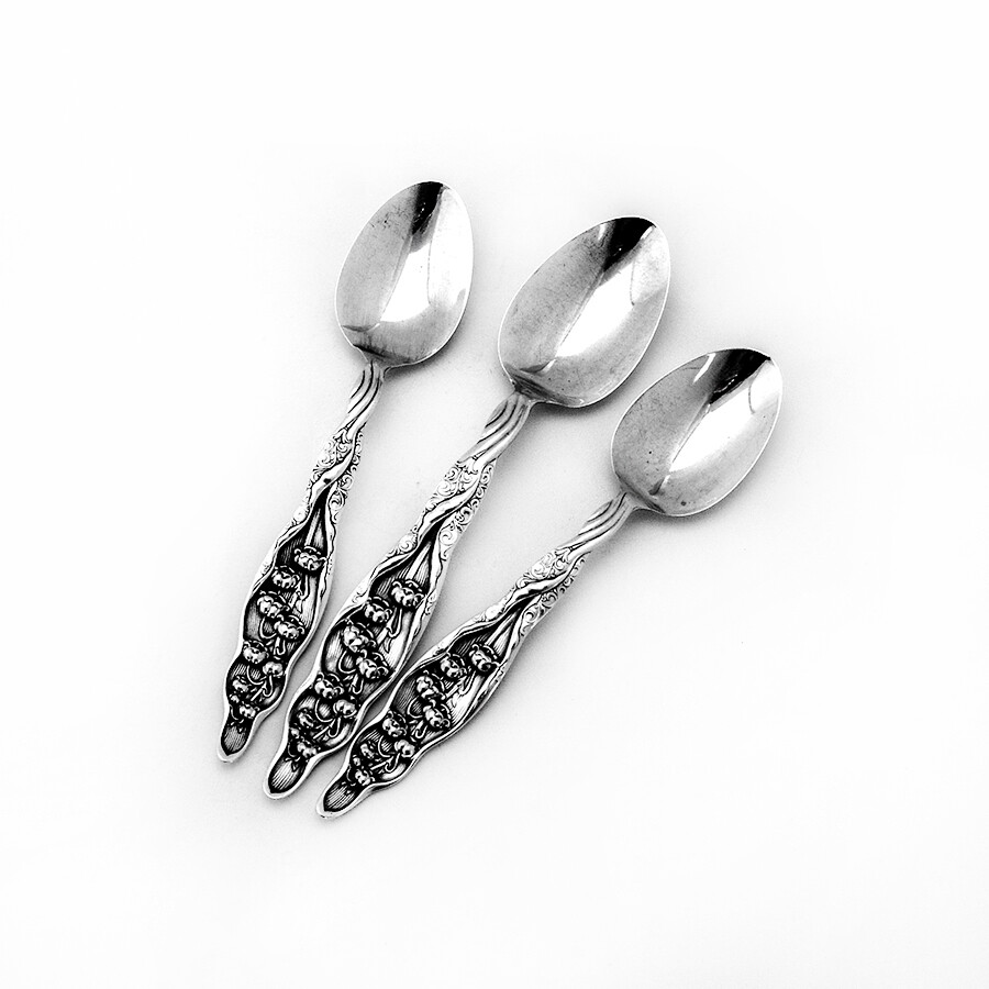 Lily Of The Valley 5 O Clock Spoons Teaspoon Set Whiting Sterling | eBay