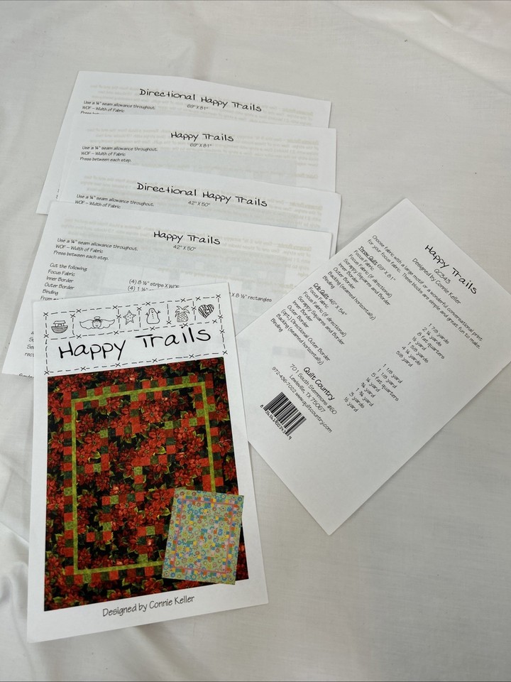 Happy Trails Quilt Pattern Instructions QC343 Quilt Country Crib Throw ...