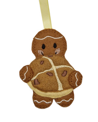 Embroidered Easter Hot Cross Bun Gingerbread Man | eBay UK