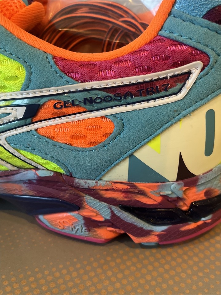 ASICS GEL NOOSA TRI 7 SZ 10.5 NEON ORANGE RARE MENS TRAINER EUR 44.5 DS ...