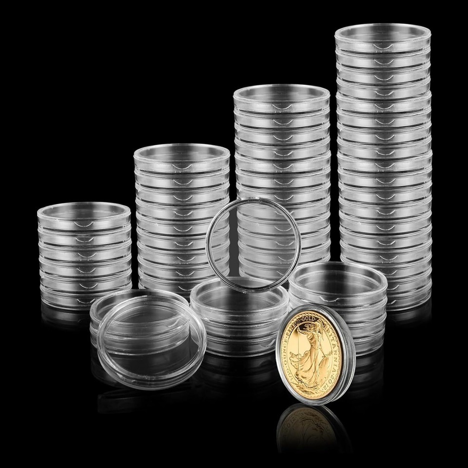 40× Adjustable Coin Collection Cases Coin Snap Acrylic Dollar Holder 2 ...