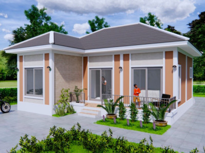 30x30 Feet Small House 9x9 Meter 2 Beds 2 Baths Hip Roof PDF & (A4 Hard ...